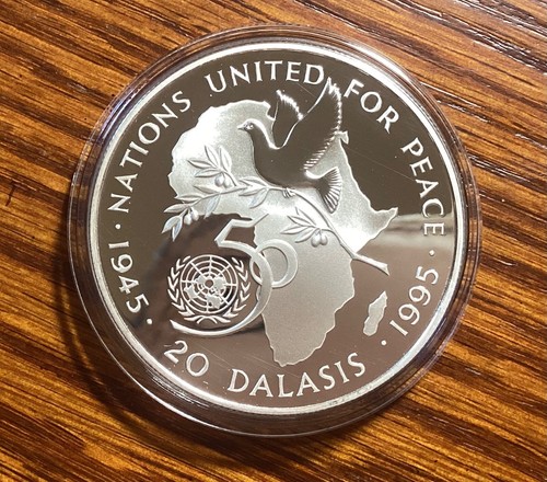 Gambia 1995 United Nations 20 Dalasis Proof Silver Coin | eBay