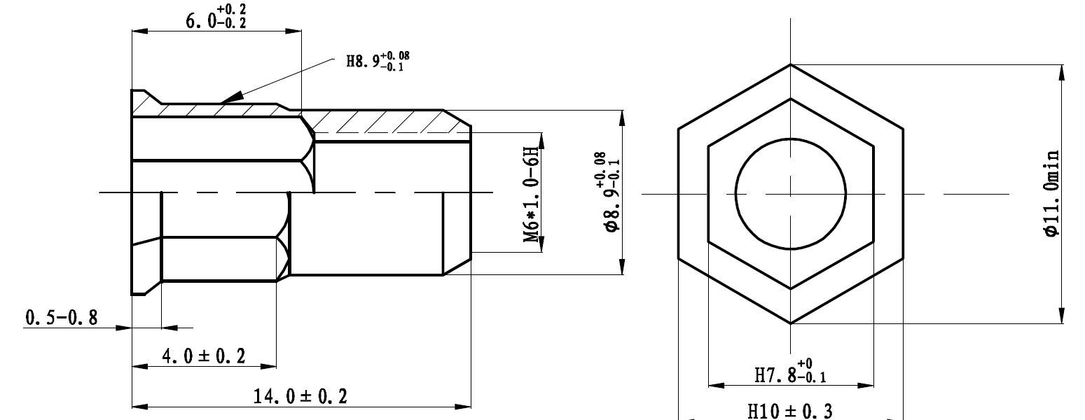 Qty 50 M6 Hex Flange Zinc Plated Steel Thin Sheet Hexsert Rivet Nut ...