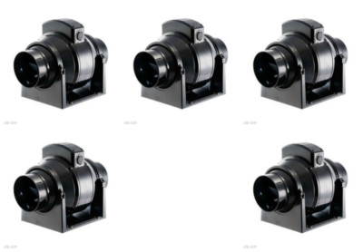 5 x Manrose MF100T Mixed Flow In-Line Extractor Fans with Timer 100mm ...