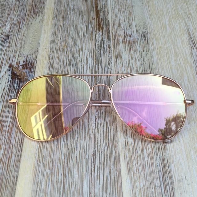 Large or Medium Pink Rose Peach Light Mirror FLAT Lens Aviator ...