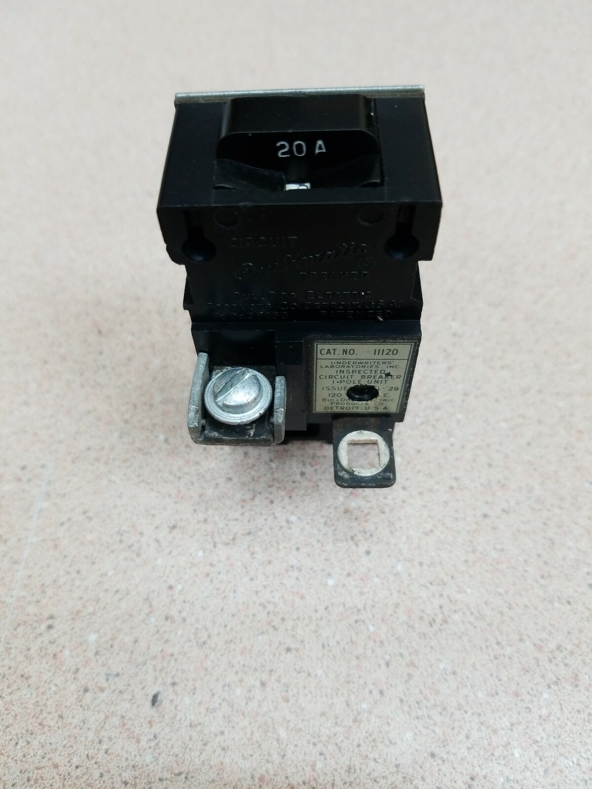 Pushmatic 11120 20 AMP 1 Pole 120 Volt Breaker Used | eBay