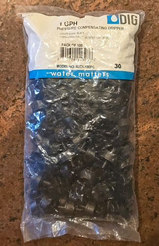 DIG B221-100PC 1 GPH Drip Emitter Pressure Compensating Dripper (100 ...
