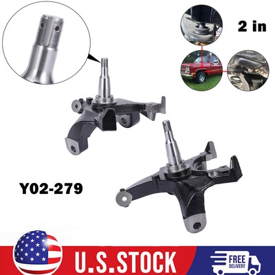 1 Set 2" Drop Lowering Spindles For Chevy GMC C1500 C2500 Suburban 2WD ...