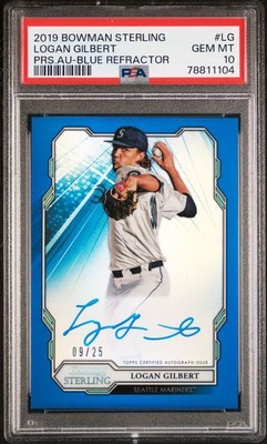 2019 Bowman Sterling LOGAN GILBERT Blue Refractor Auto Autograph RC 09/ ...