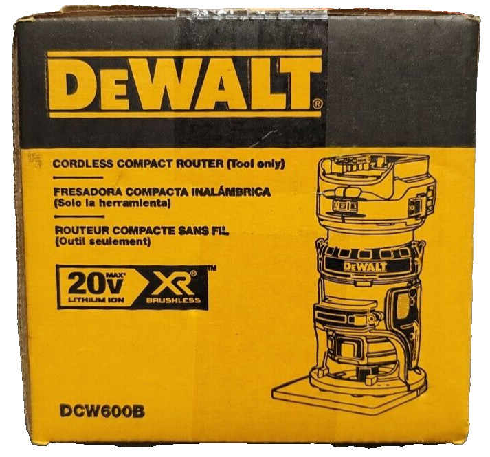 New DEWALT DCW600B 20V MAX XR Cordless Compact Router / BareTool