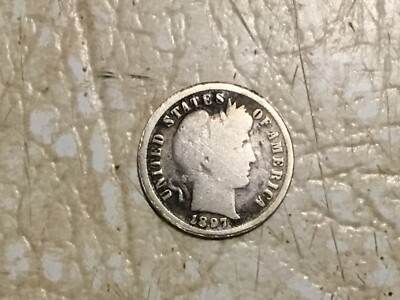 RARE BARBER TEN 10 CENT SILVER 1897 P COIN | eBay