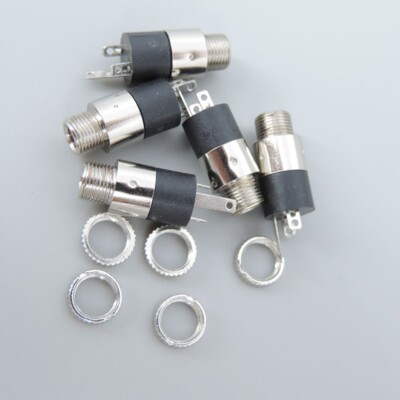 5x PJ392 3pin Stereo Female Jack socket Plug 3.5mm Screw Audio power ...