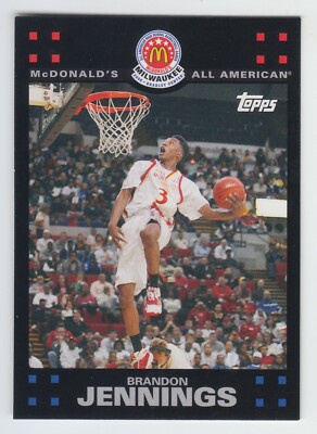 2008 TOPPS McDONALDS BRANDON JENNINGS #BJ TRUE ROOKIE MINT 1ST CARD ...