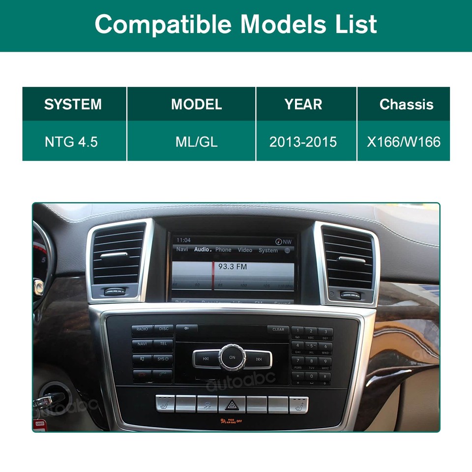 Touch Screen for Mercedes Benz M ML W166 GL X166 2012-2015 Carplay ...