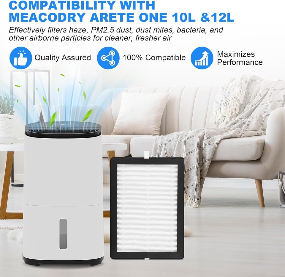 PJHAJH 3 Pack HEPA Filter for Meaco Arete One 10L & 12L Dehumidifier ...