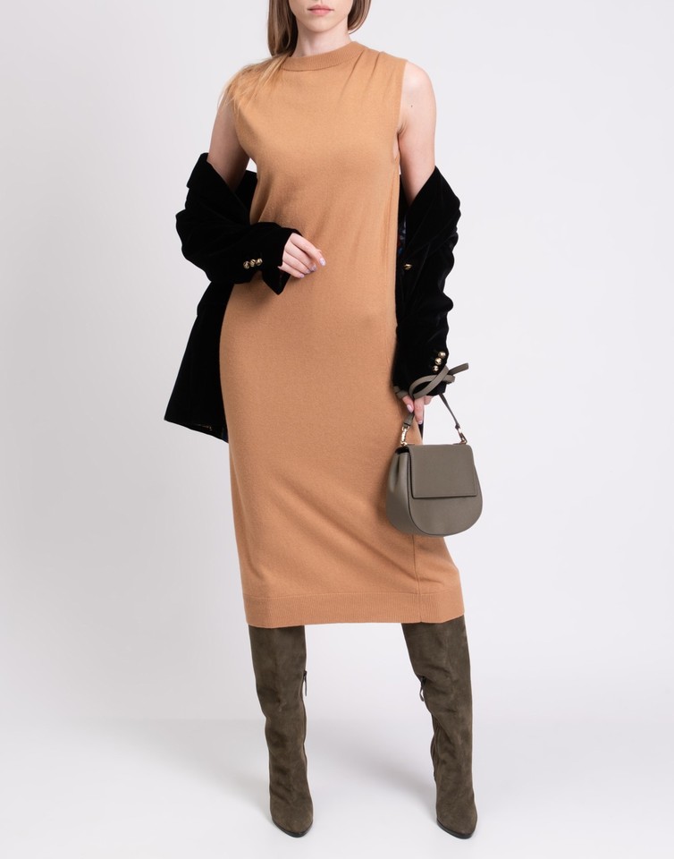 ICONA By KAOS Thin Knit Midi Dress Size M Cashmere Angora & Wool Blend ...