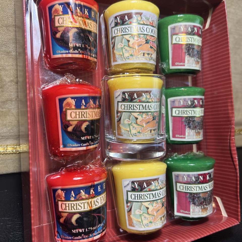Yankee Candle Votives Christmas Favorites 10 Piece Sampler Set Vtg NOS ...