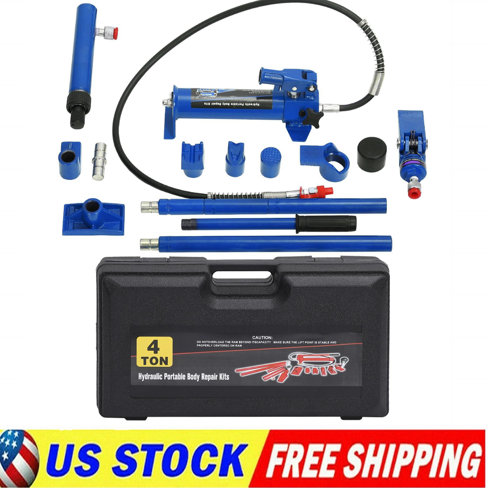 4 Ton Porta Power Kit Portable Hydraulic Jack Auto Body Frame Repair ...