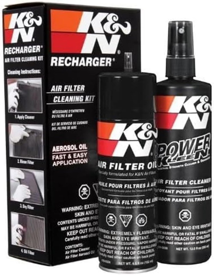 K&N Engine Air Filter Cleaning Kit Aerosol Filter Cleaner And Oil Kit ...