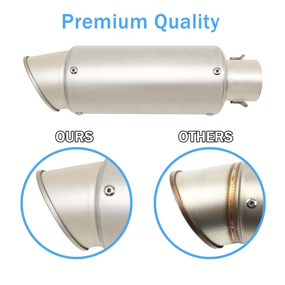 Universal Motorcycle 38-51mm Exhaust Muffler Tips Tail Link Pipe Slip ...