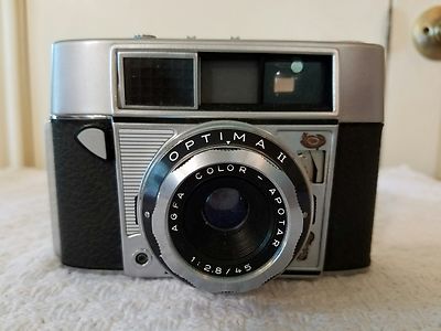 Agfa Optima II S Prontormator 35mm Camera Color Apotar 1:2.8/45 Lens ...