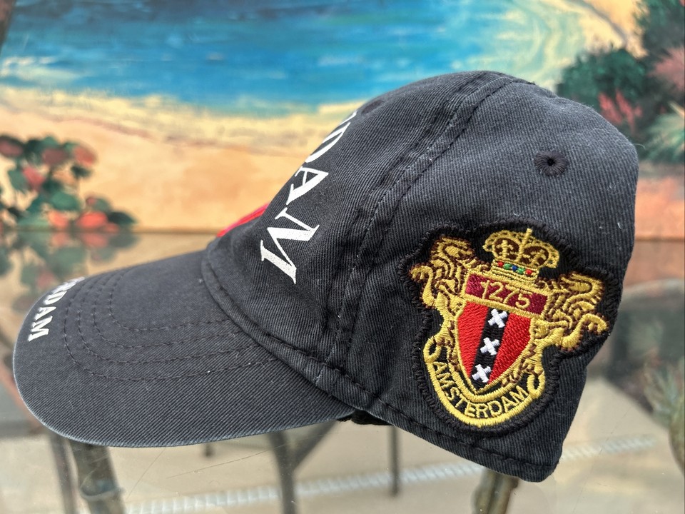 Vintage Robin Ruth Hat ~ Rare Iconic Black Amsterdam 3 ~ Embroidered ...