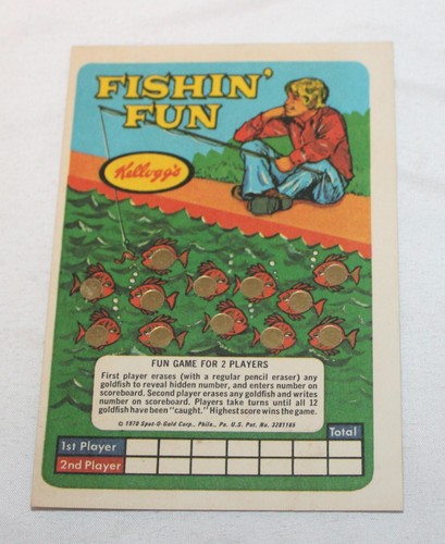 VTG Kellogg's Cereal Premium 1971 Fishin' Fun Game Spot o Gold Card ...