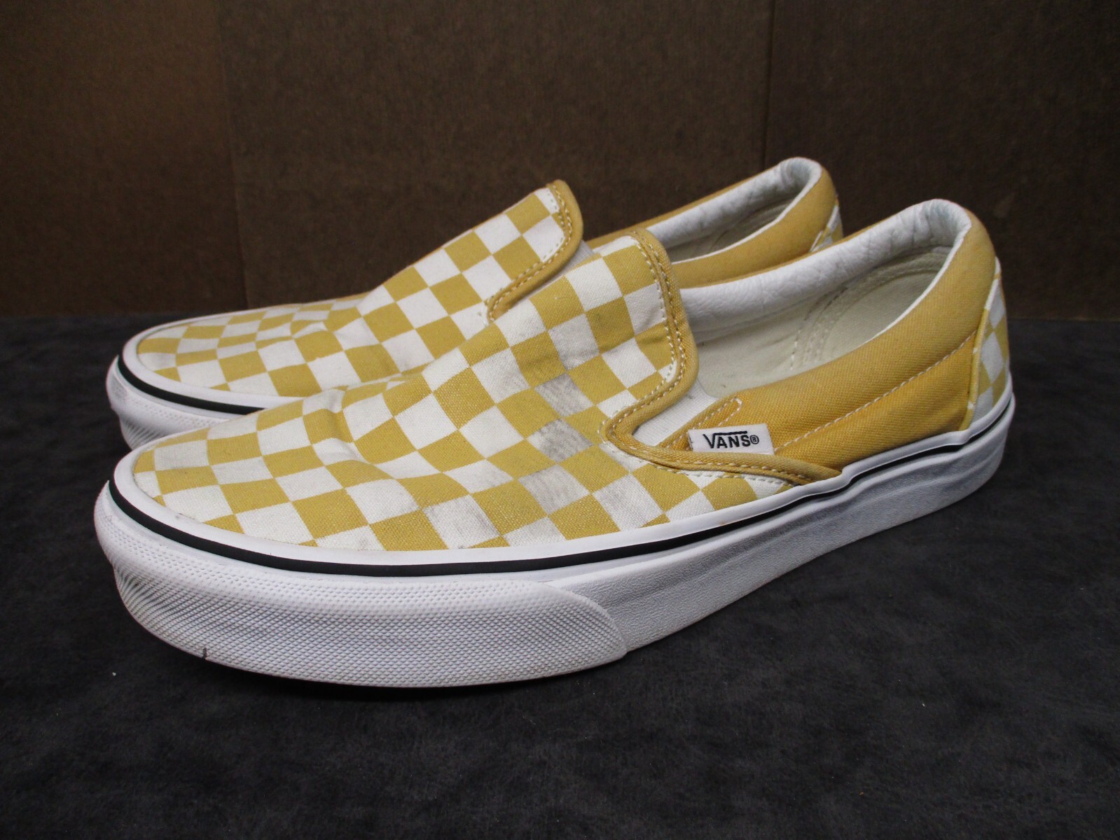 Vans Mustard Yellow Checkered Checker Board Slip On S… - Gem