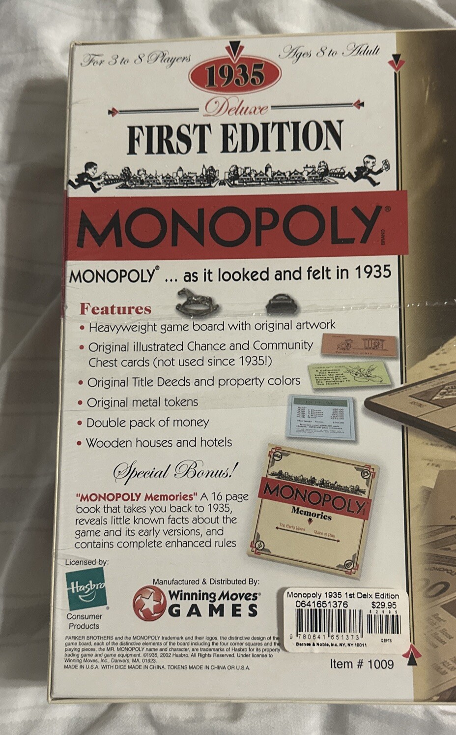 Monopoly 1935 Deluxe First Edition Classic Reproduction Board Game ...