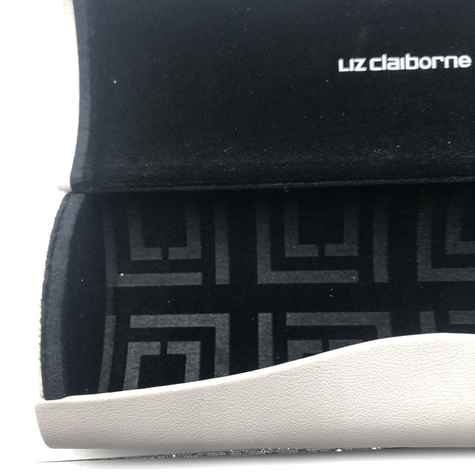 ***Liz Claiborne Eyeglass/Sunglass Hard Flip Case (White) Black Velvet ...