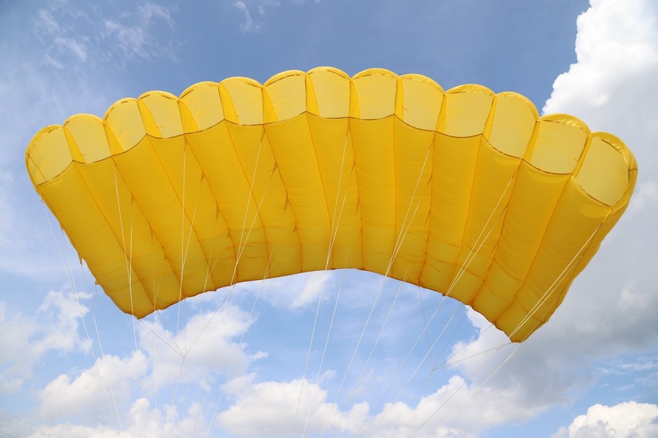 Sharpchuter 244 skydiving parachute reserve canopy - YELLOW 7 cell ...