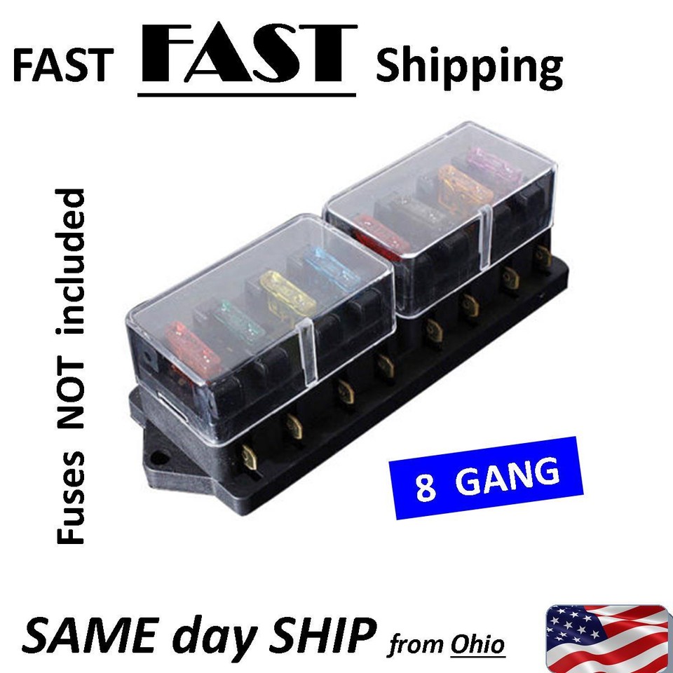 12/24V Aftermarket Fuse Block - - 8 GANG fuse block - - 8 way fuse ...