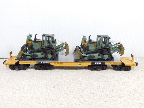 MTH 20-98378 47' TTX Heavy Duty Flat Car w/(2) Military Dozers | eBay