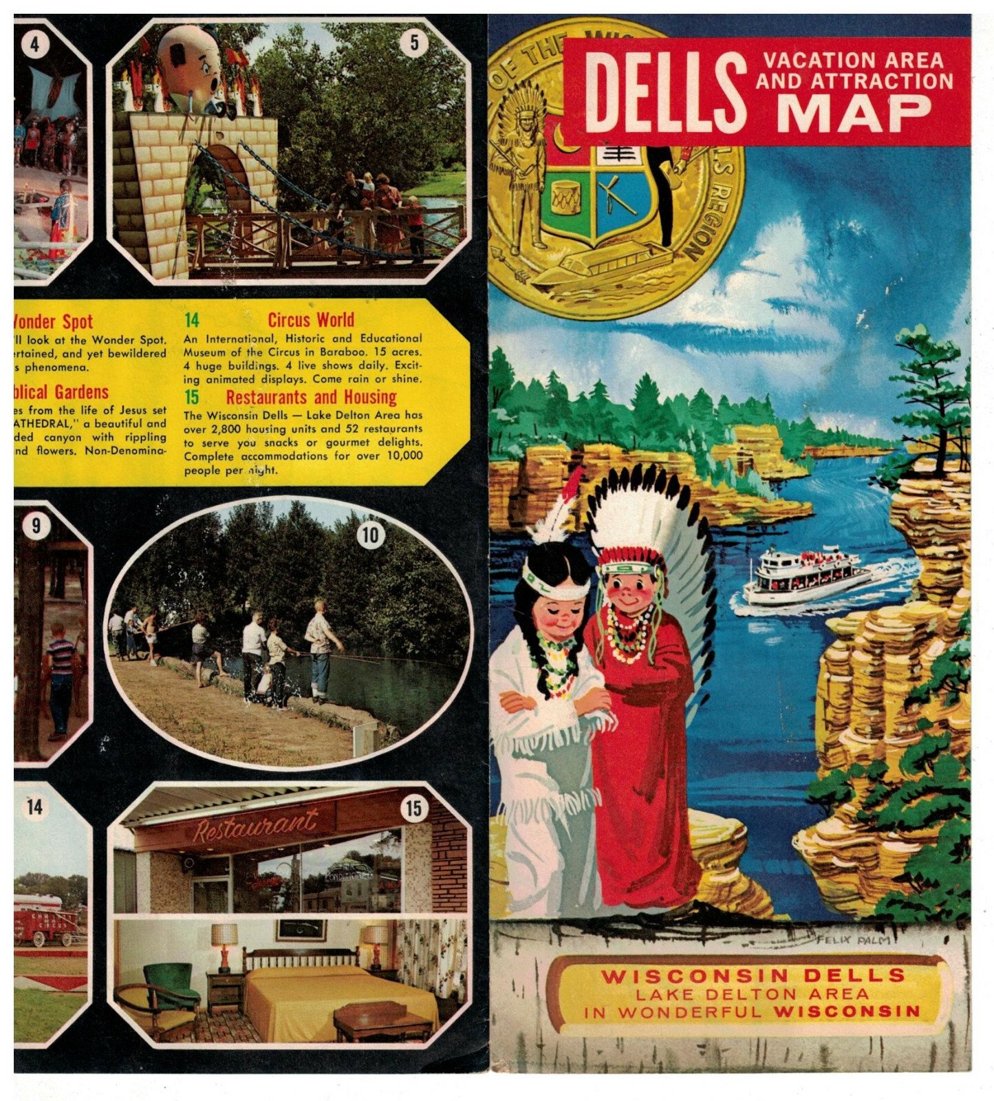 Vintage 1960s Wisconsin Dells Attraction map | eBay