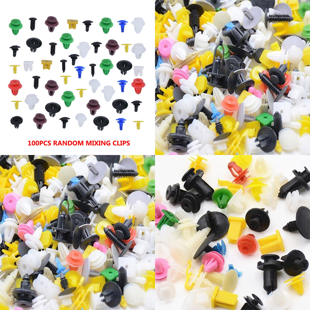 Portable 100pcs Color Size Random Car Plastic Clips Vehicle Fastener ...