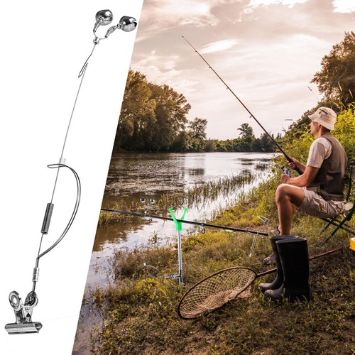 Double Fishing Rod Alarm Bells Twin Spiral Bells Fishing Bite Alarms ...
