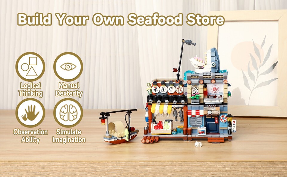 LOZ Mini Blocks Sets Food Street View Building Blocks Micro Bricks with ...