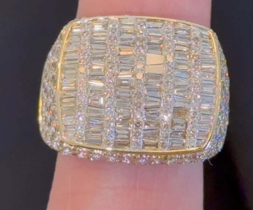 10K SOLID YELLOW GOLD 5.50 CARAT REAL DIAMOND ENGAGEMENT RING WEDDING ...