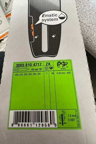 26RS 68 STIHL CHAIN 18 in. .325 .63 68 18 INCH BLADE AGGRESSIVE MS250 ...