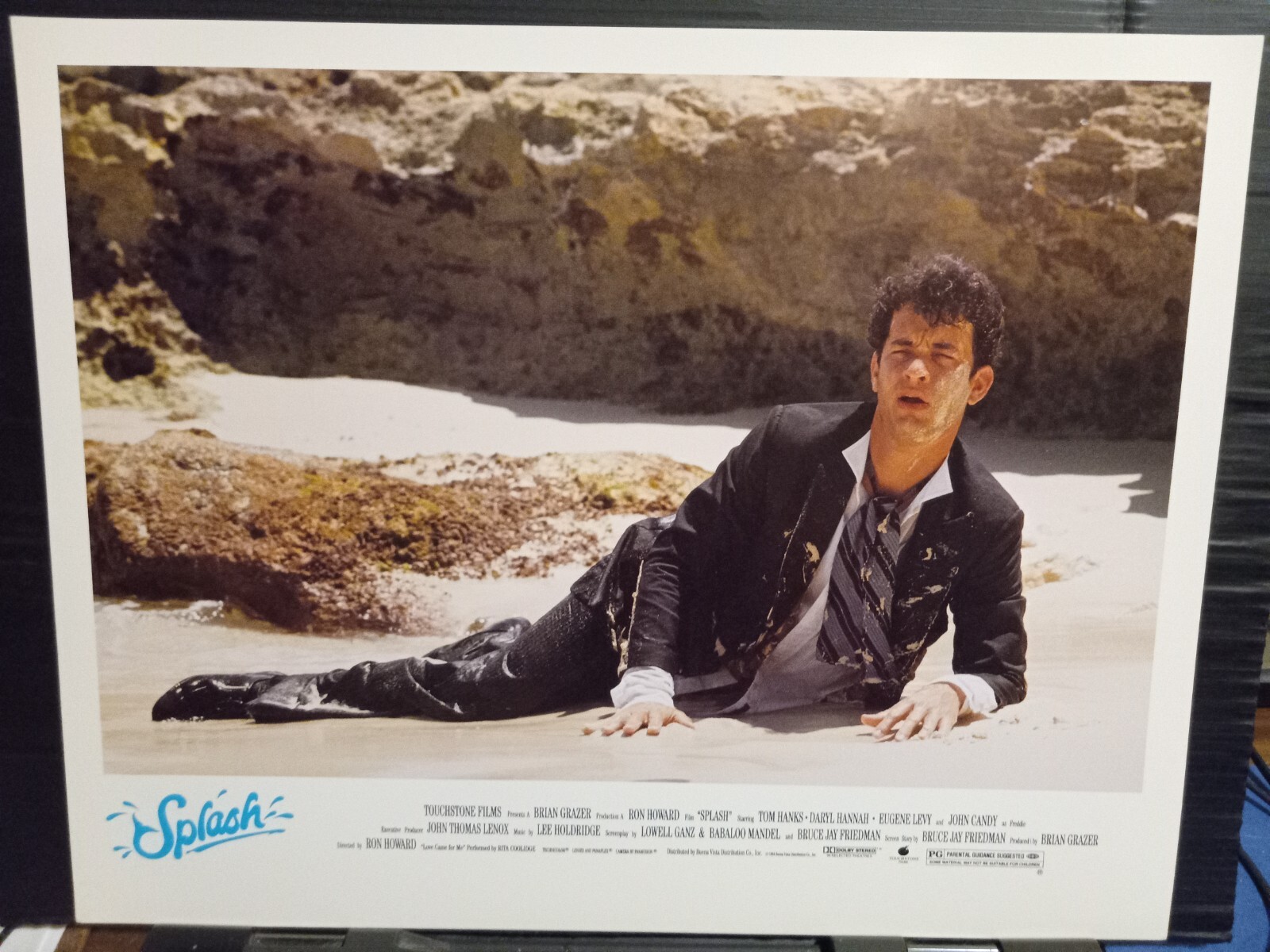 Lobby Card 1984 SPLASH Tom Hanks in suit on beach looking for his ...