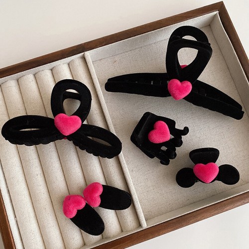 Textured Flocking Love Grasping Clip Crushed Hair Duckbill Clip | eBay