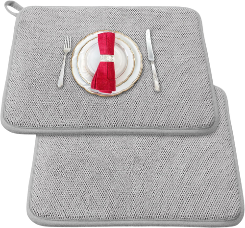 Hushee 2 Pack Extra Large Dish Drying Mat Microfiber Absorbent Dish ...