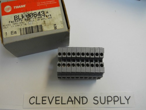 TRANE BLK00843 FACTORY TERMINAL BLOCKS 1 POLE 30A 600V (SET OF 10) NEW ...