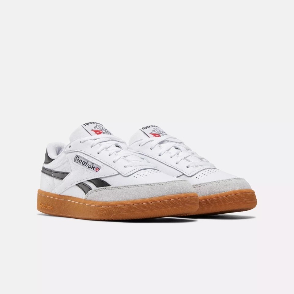 Men Reebok Club C Revenge Vintage Tennis Shoes White Black Gray Gum ...