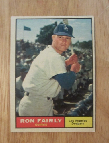 Ron Fairly 1961 Topps #492A White Baseball Trading Card MLB Los Angeles ...
