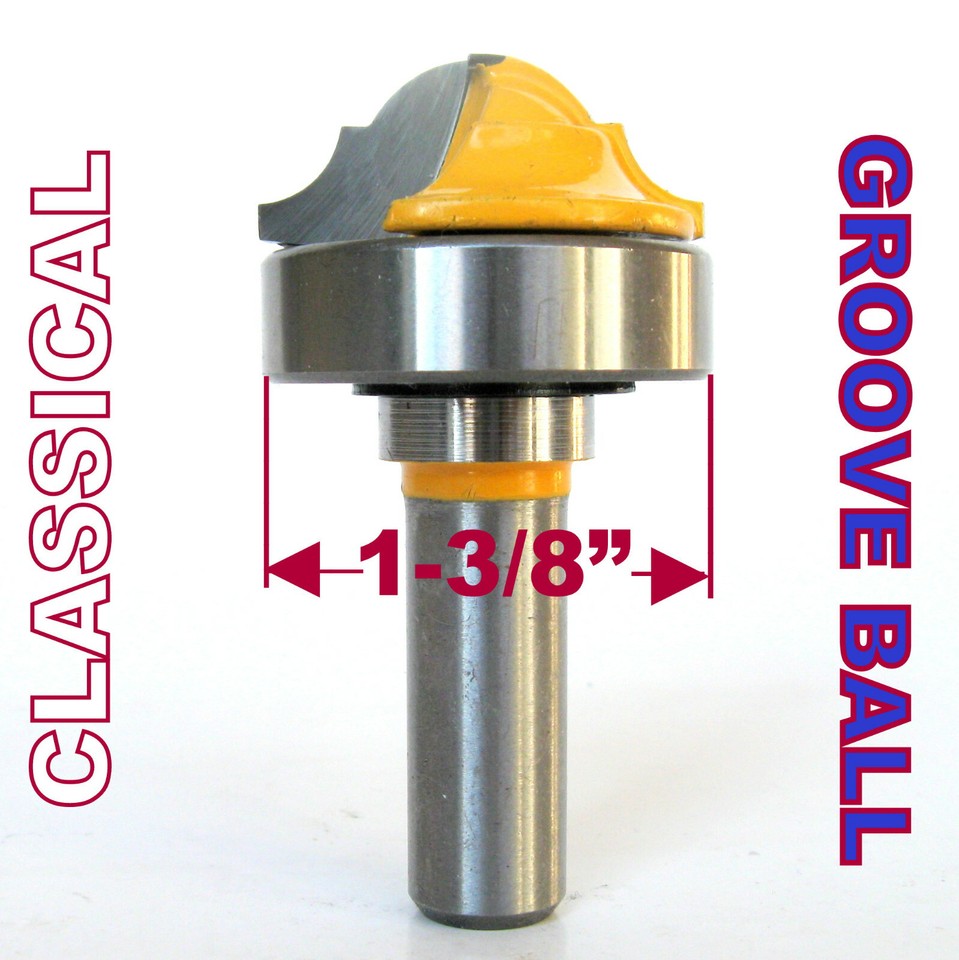 1pc 1/2 SH Top Bearing Classical Groove Bead & Cove Ball End Router Bit ...
