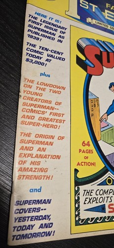 1978 DC Superman 1st Edition Large Size Comic Book #1, C-61 | eBay