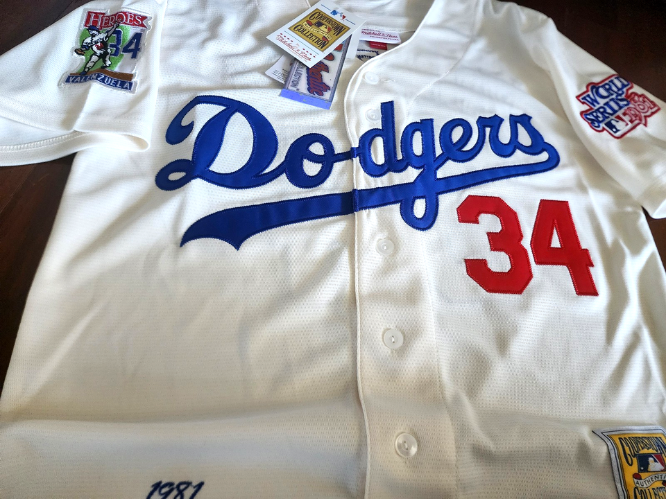 NEW HERO edition LA Dodgers #34 Fernando Valenzuela Throwback 2patch ...