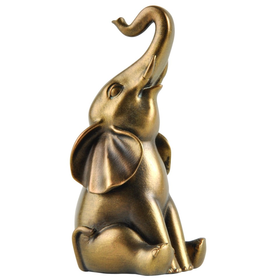 Good Luck Elephant with Raised Trunk Figurine 7 inch | eBay
