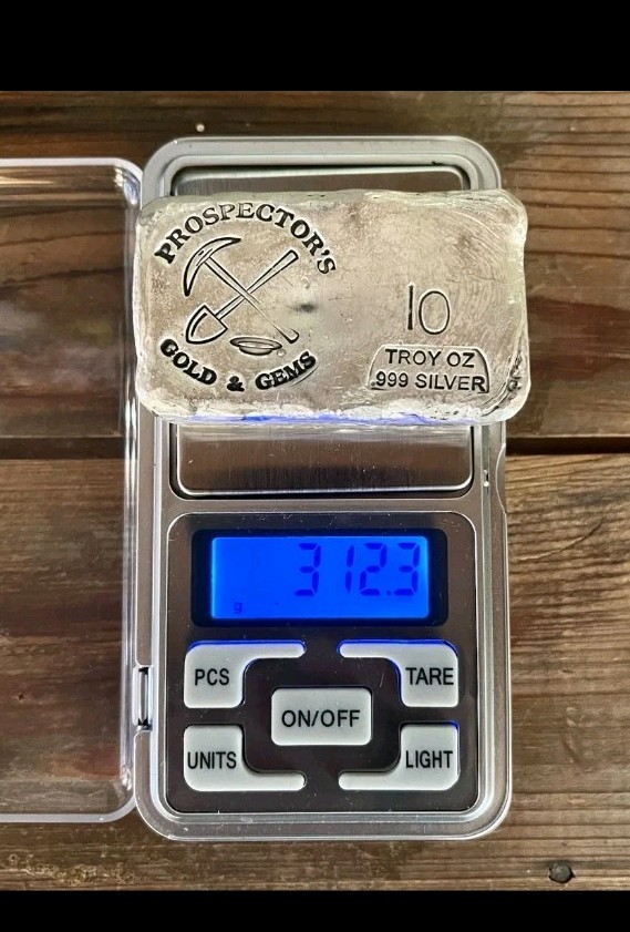 Prospector Gold & Gems 10 Troy Oz Silver Bar! Major Character! 999 ...