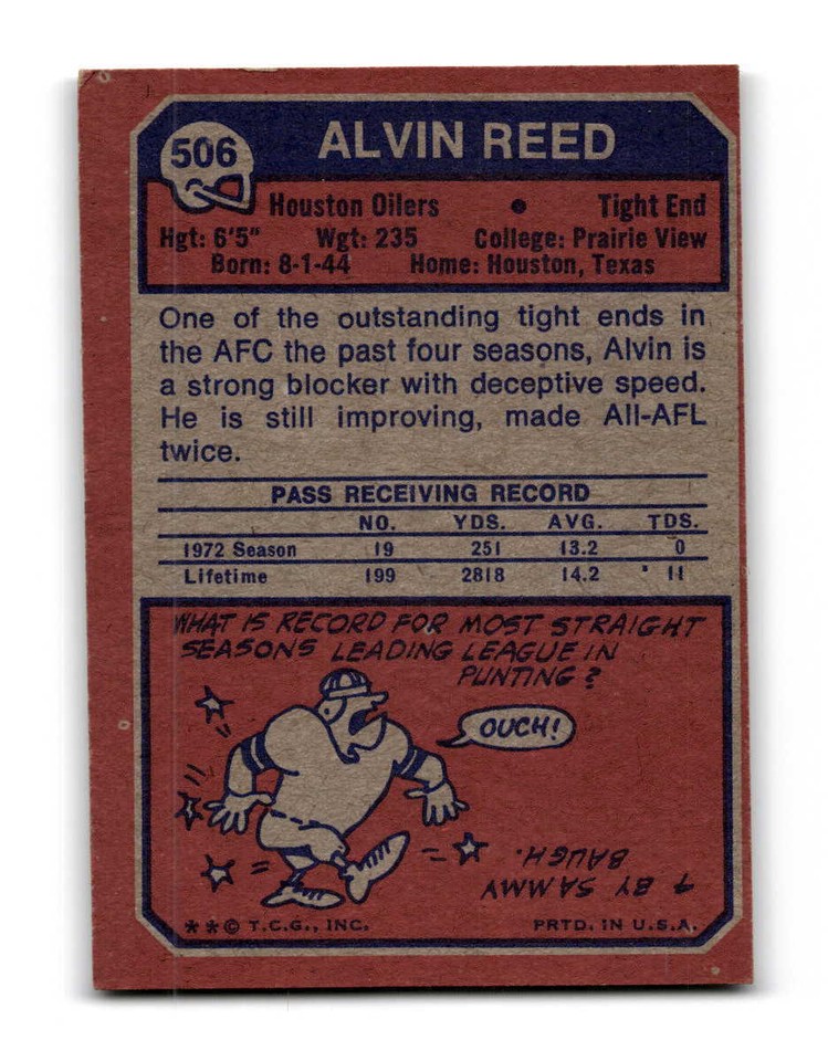 1973 Topps Alvin Reed 506 | eBay