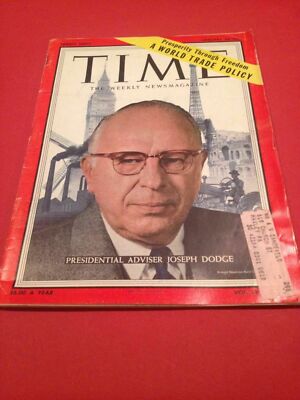 Time Magazine 1955, January 24, Presidential Advisor Joseph Dodge | eBay