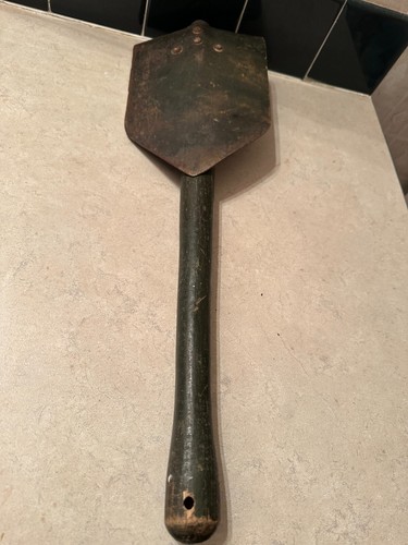 Military (Made in Korea) Trench Shovel / Folding Head / Wood Handle ...