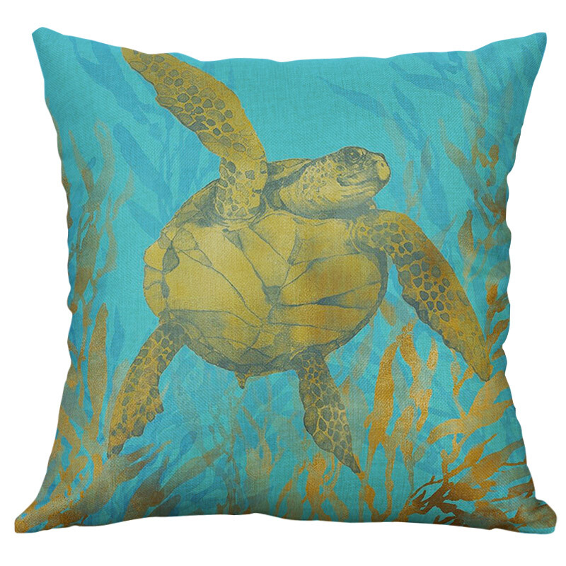 Throw Pillow Covers 18x18 Decorative Square Coral Ocean Sea Turtle ...