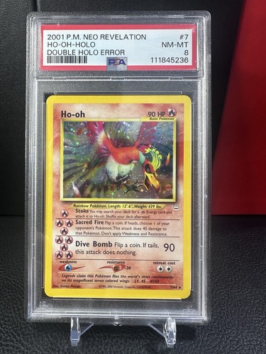 2001 POKEMON NEO REVELATION DOUBLE HOLO ERR #7 HO-OH-HOLO PSA 8 Read ...
